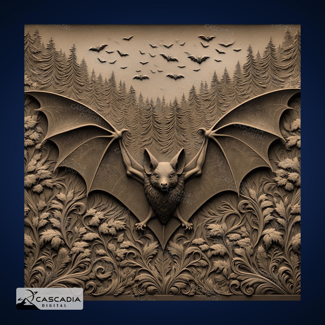 Bats - Laser PNG and Depth Map for Glowforge and Lightburn - Etsy