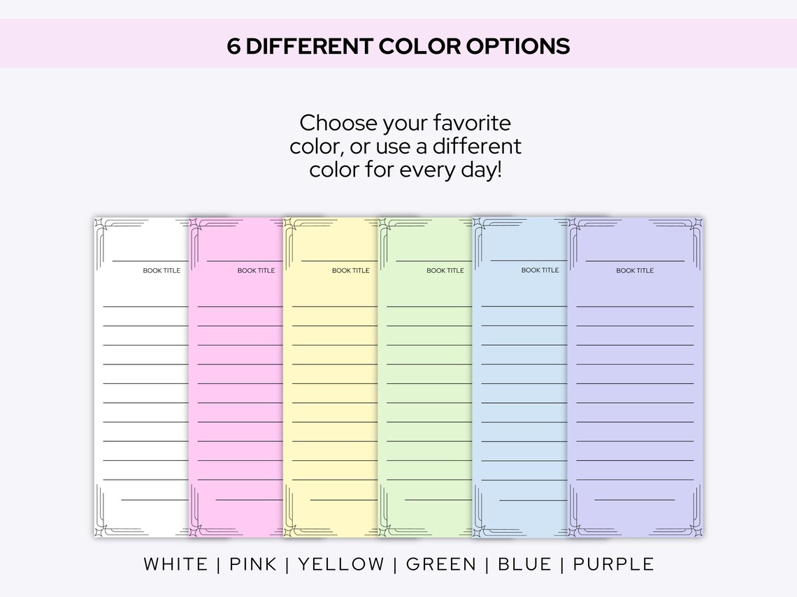 Book Notes Bookmarks | Printable PDF, Colorful Annotating Bookmark ...