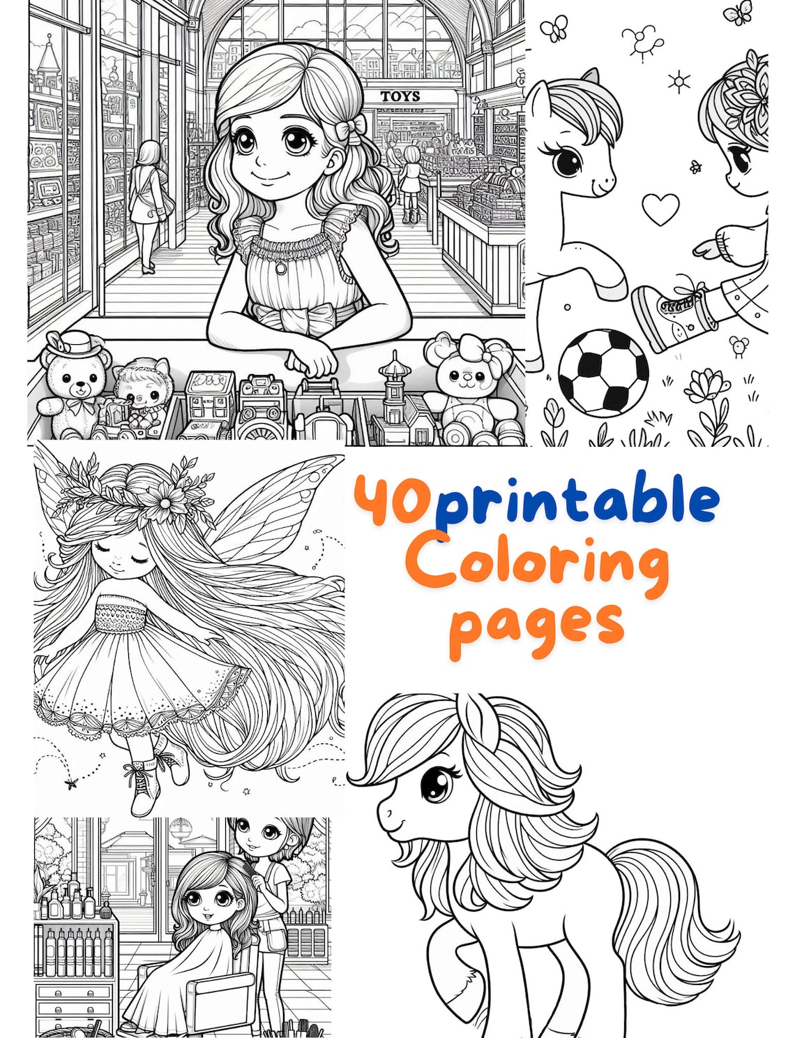 40 Printable Coloring Pages for Girls - Etsy
