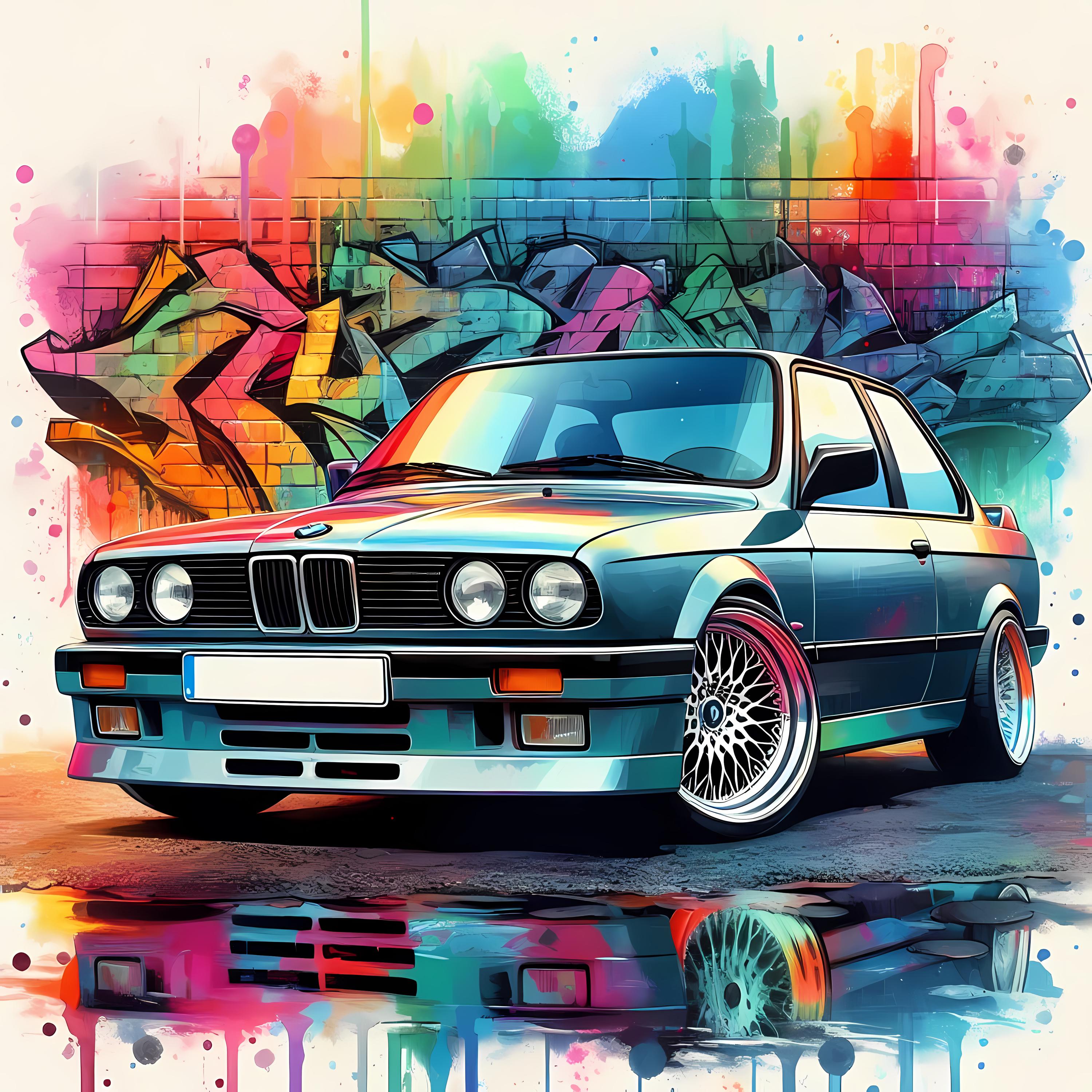 Printable BMW E30 Poster Digital Art, Colorful Poster, BMW Art - Etsy