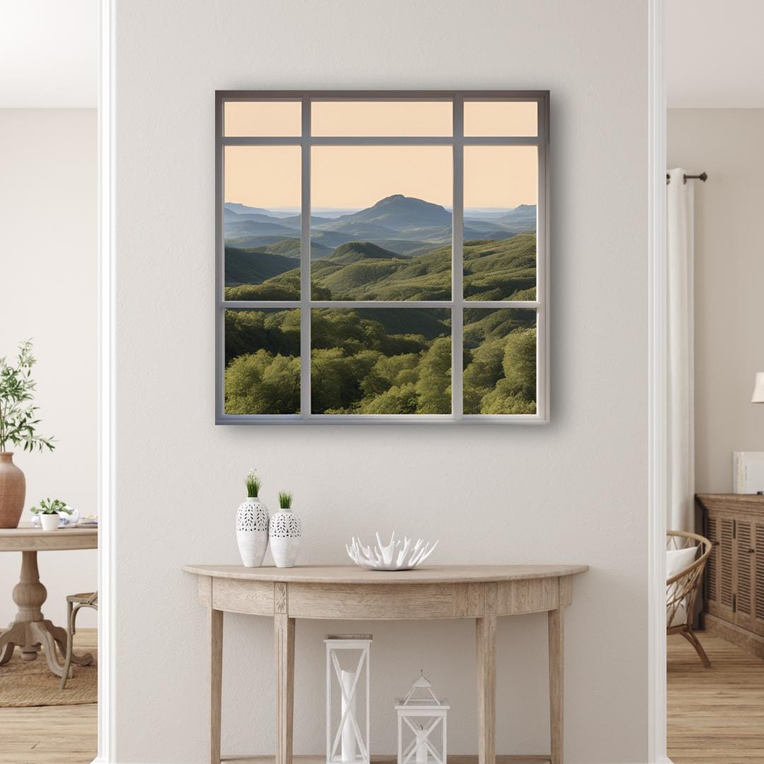 Realistic Window Nature View Art Digital Printable Scenic Nature Wall ...