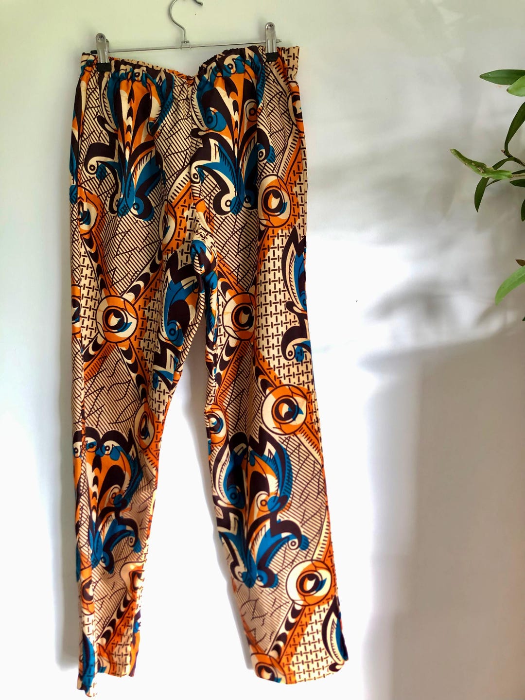African Wax Cloth Pants Back Seamless Trousers, Wheelchair Friendly ...