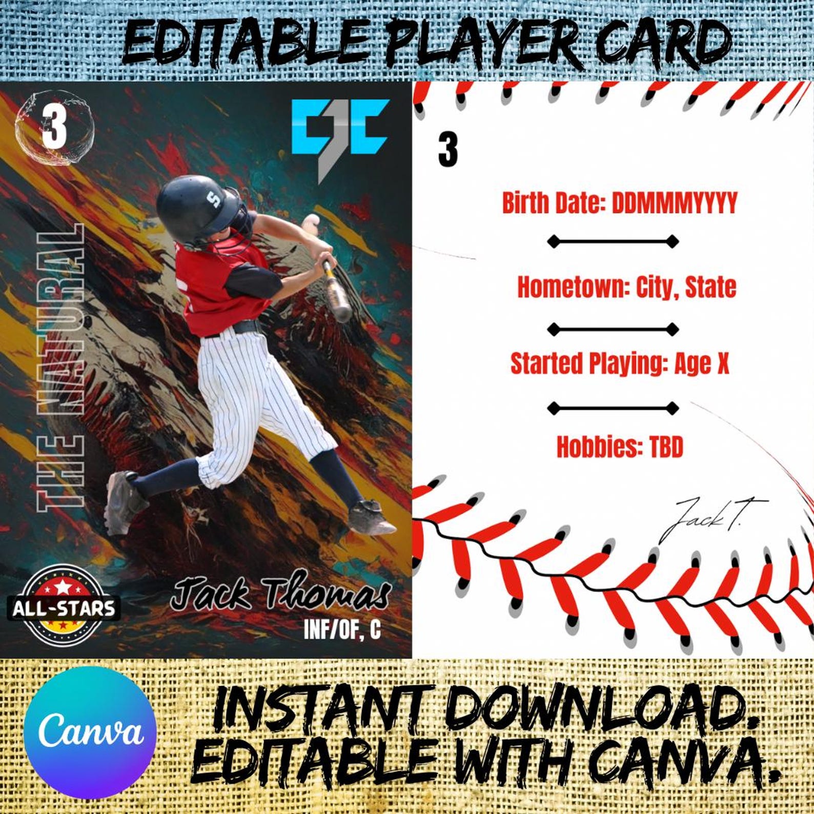 The Natural! Trading Card Templates, Sports Card, Card Templates ...