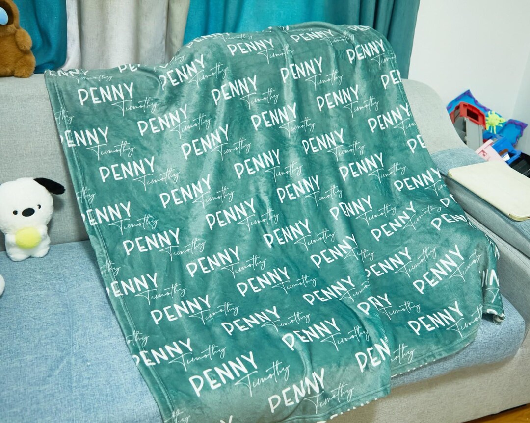 Personalized Name Fleece Blanket, Custom Word Cloud, Newborn Gift ...