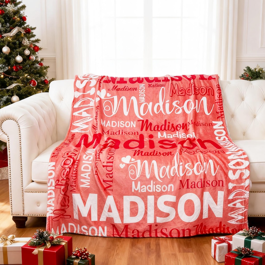 Custom Name Blankets for Adults, Personalized King Size Name Blanket ...