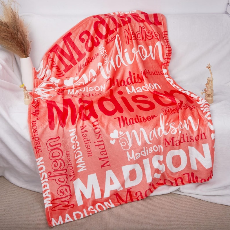 Custom Name Blankets for Adults, Personalized King Size Name Blanket ...