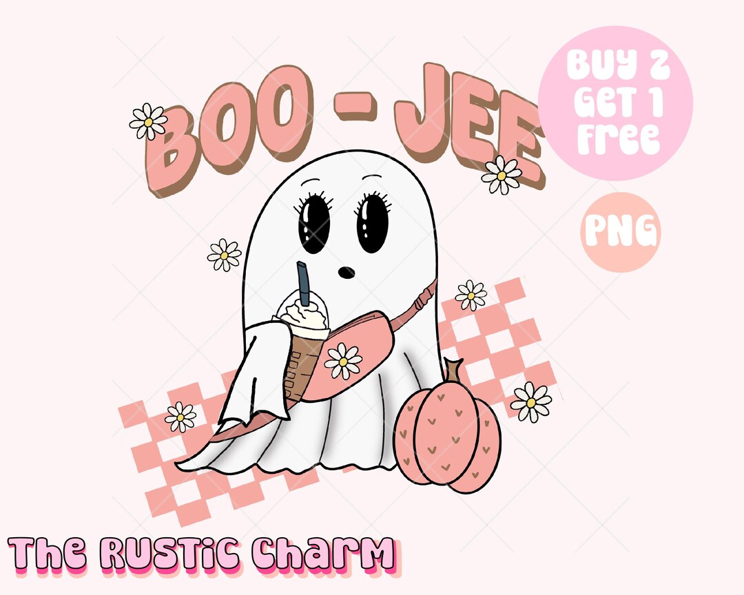 Boo Jee Cute Ghost PNG, Cute Western Png, Punchy PNG, Leopard Print ...