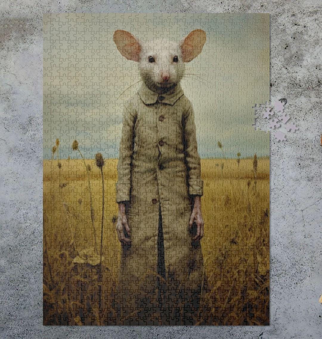Creepy Mouse 1000 Piece Jigsaw Puzzle, Weird and Unusual Gift, Eco ...