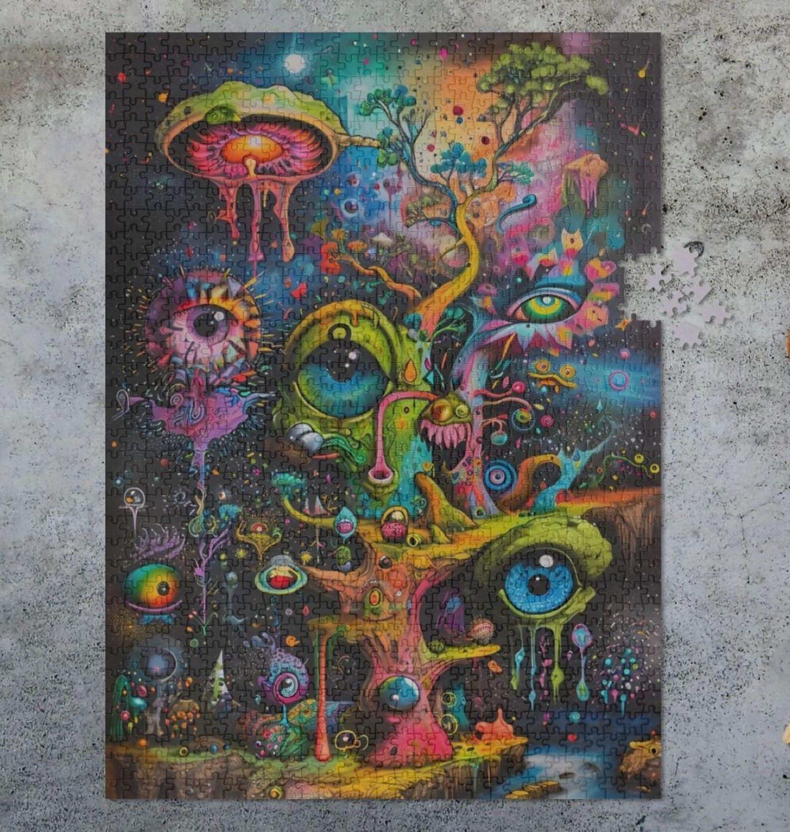 Psychedelic 1000 Piece Jigsaw Puzzle, Trippy Design, Recycled Card, Eco ...