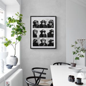 Funny Monkey Polaroid Wall Decor, Printable Wall Art, Digital Download ...