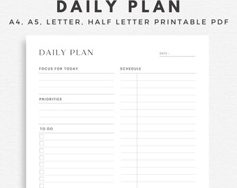 Daily Planner, Printable Planner, Planner Set, Planner Inserts, Instant ...