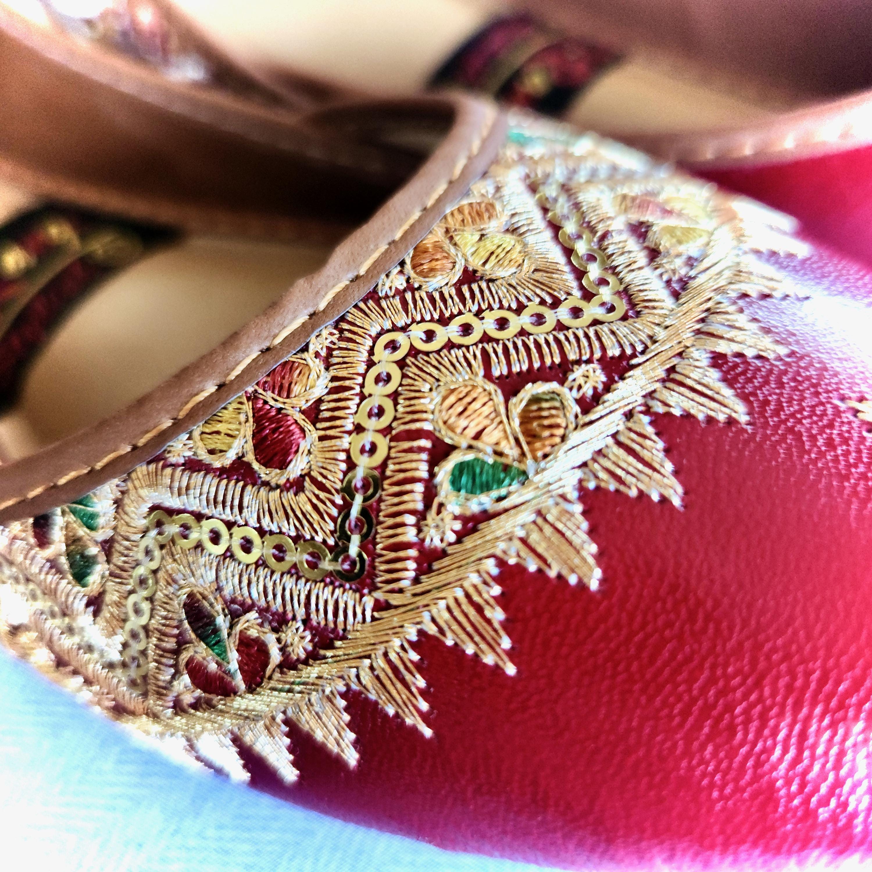 Handcrafted Embroidered Afghan Khussa Wedding Shoes | Vibrant Floral ...