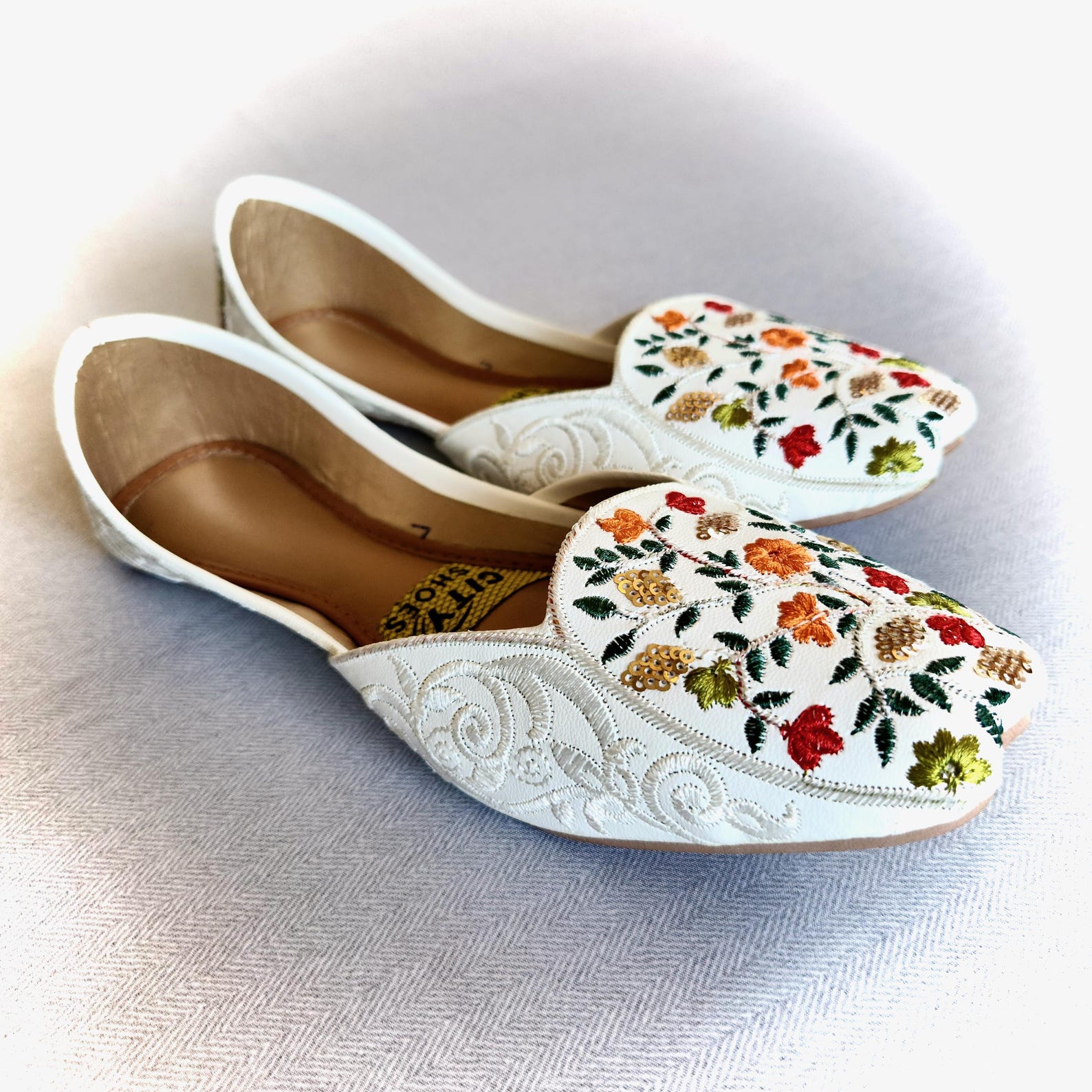 Handcrafted Embroidered Afghan Khussa Wedding Shoes | Vibrant Floral ...
