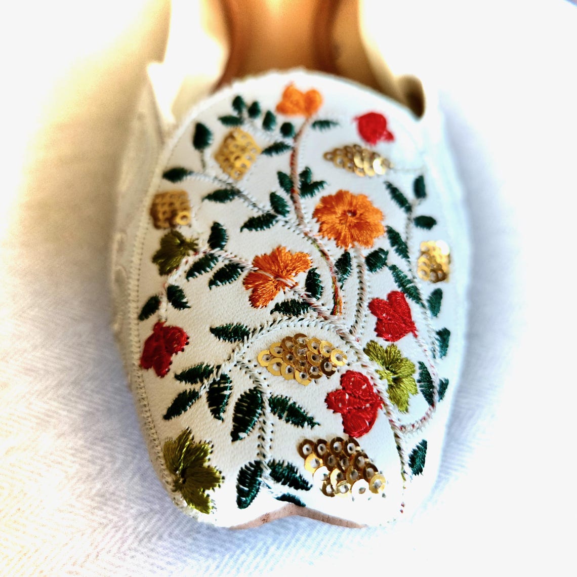 Handcrafted Embroidered Afghan Khussa Wedding Shoes | Vibrant Floral ...
