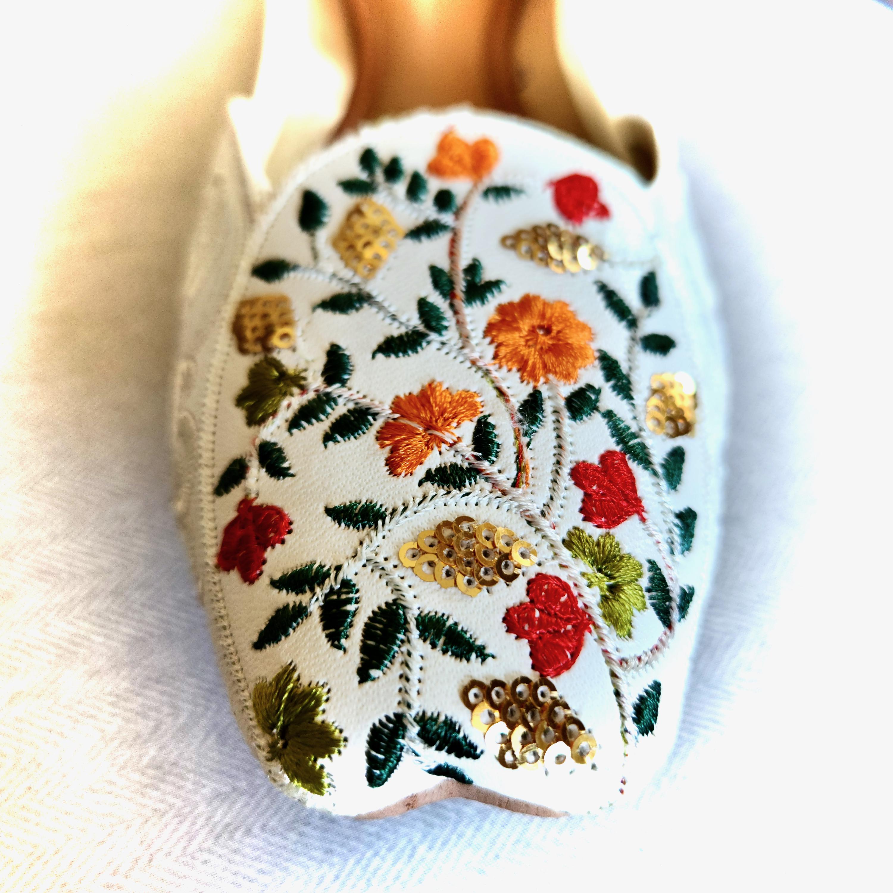Handcrafted Embroidered Afghan Khussa Wedding Shoes | Vibrant Floral ...