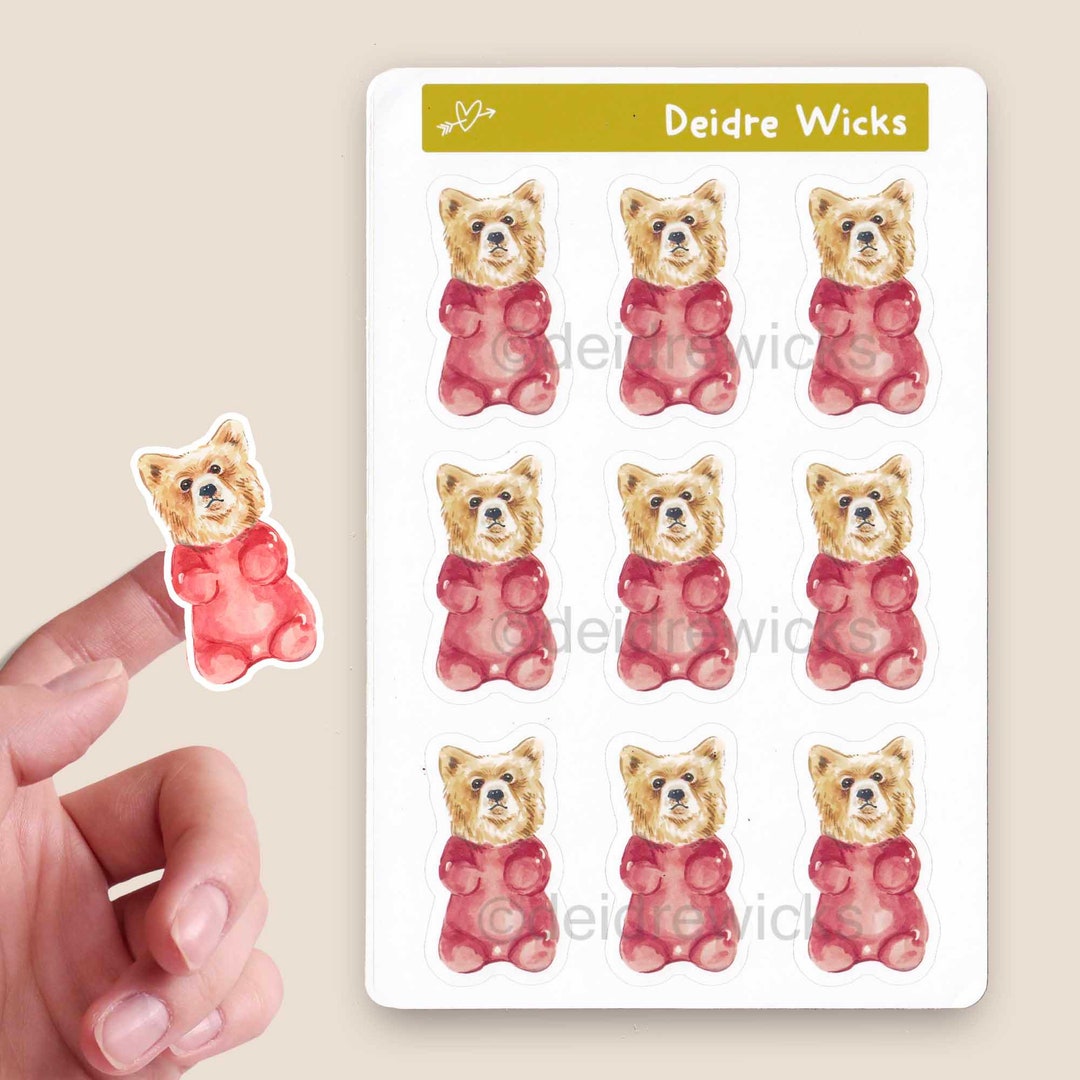 Gummy Bear Paper Sticker Sheet - Etsy