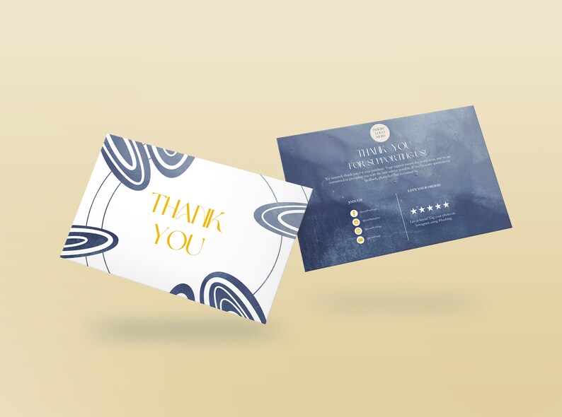 EDITABLE Business Thank You Card Design, Printable Card Design, DIY ...