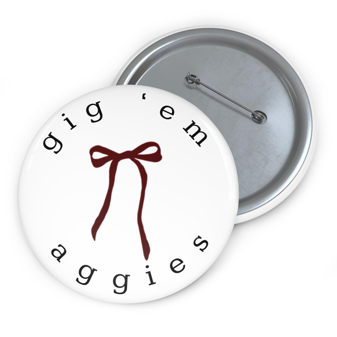 Gig Em Aggies | White Game Day Tailgate Button | Game Day Pins ...