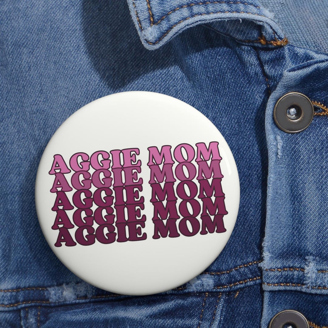 Aggie Mom | White Game Day Tailgate Button | Game Day Pins | College ...