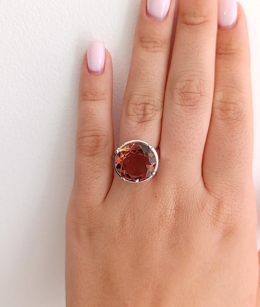 Sultanite Silver Ring-round Sultanite Ring-925 Sterling Silver-color ...