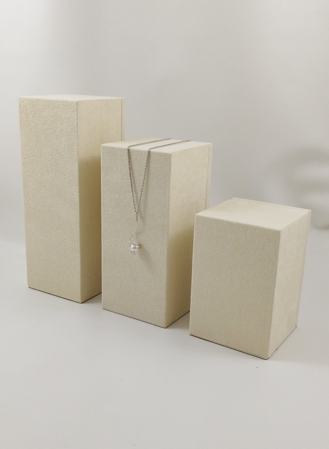 Velvet Set of Podiums for Jewelry,podiums of Different Heights,set of 3 ...