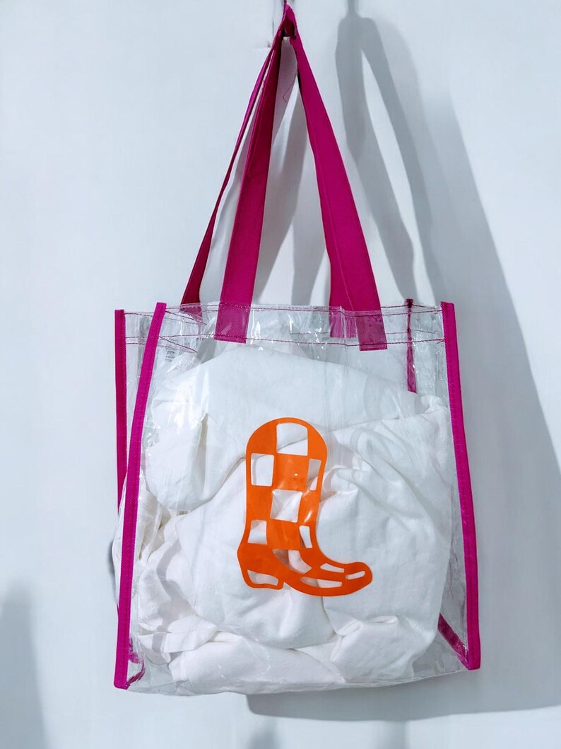 Custom Clear Vinyl Stadium / Concert Bag Dual-sided Cowgirl Tennessee ...