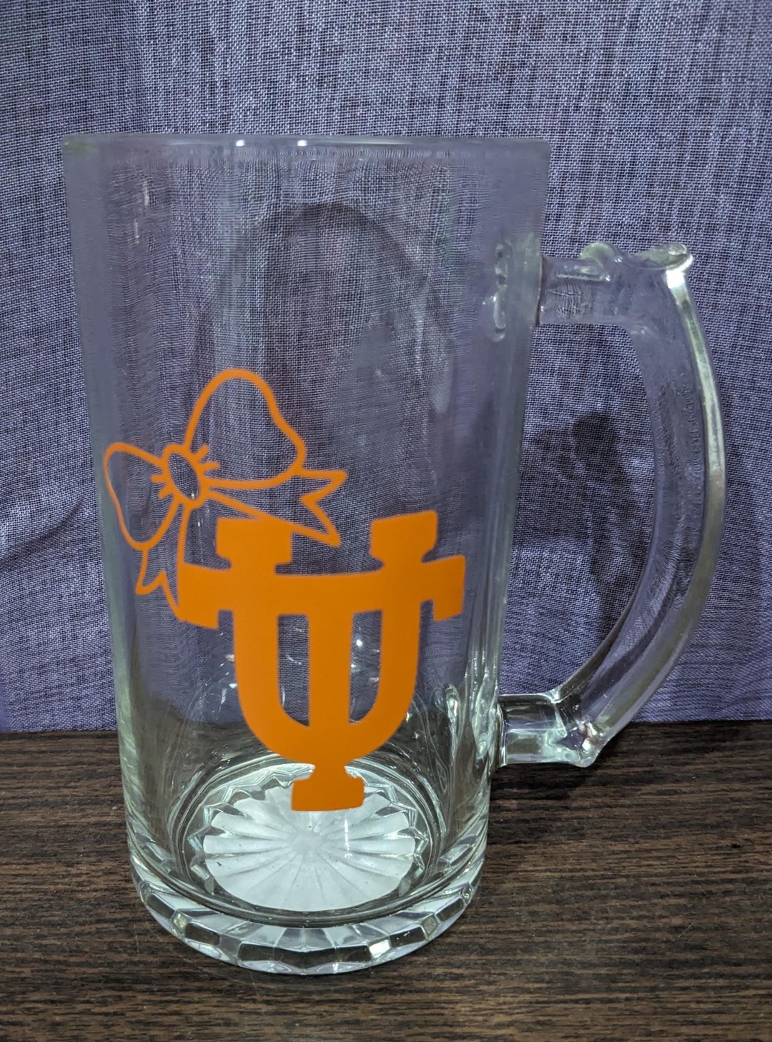Custom University of Tennessee VOLS Glass Beer Mug Tennessee UT Bow - Etsy