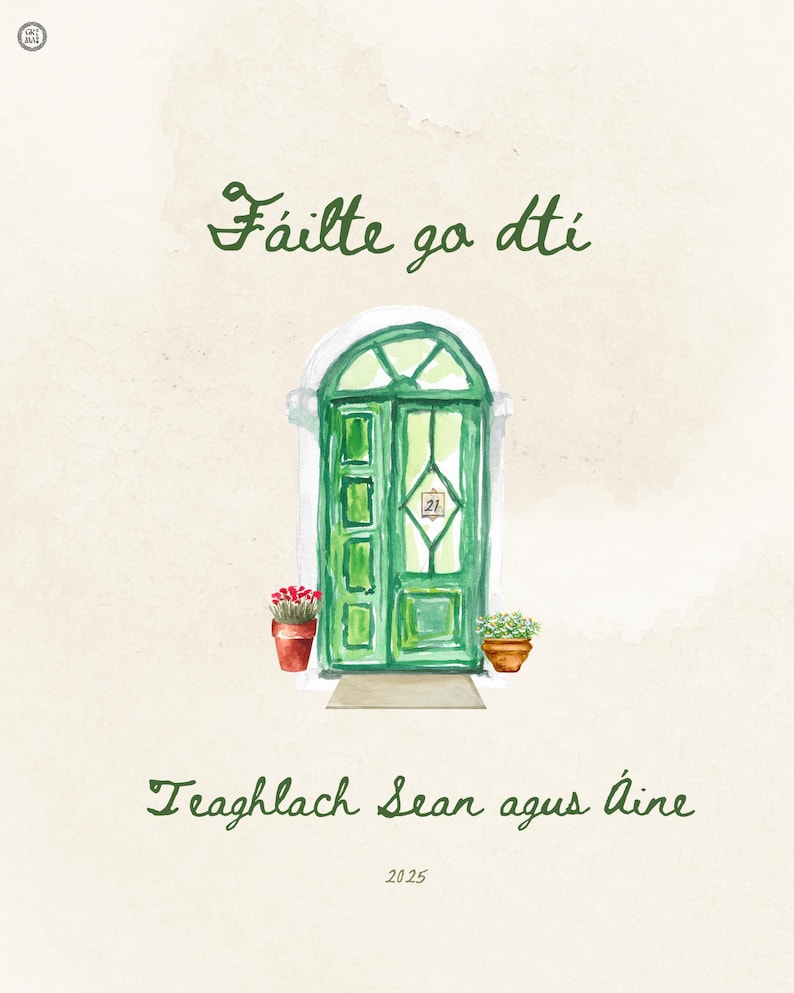 Custom Irish Housewarming Gift - New Home - Welcome Wall Art as Gaeilge ...