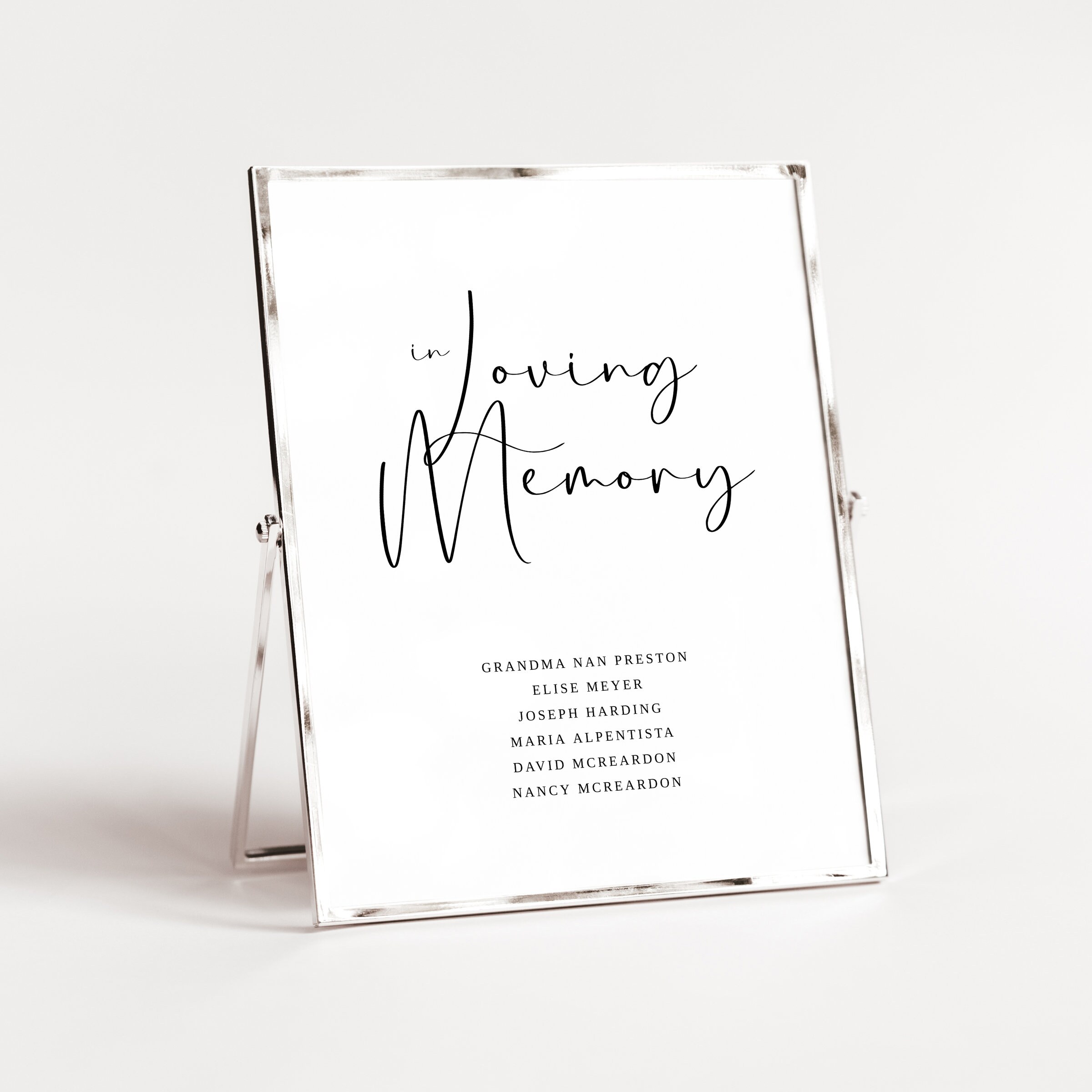 Minimalist in Loving Memory Sign, Modern Wedding Sign Template ...
