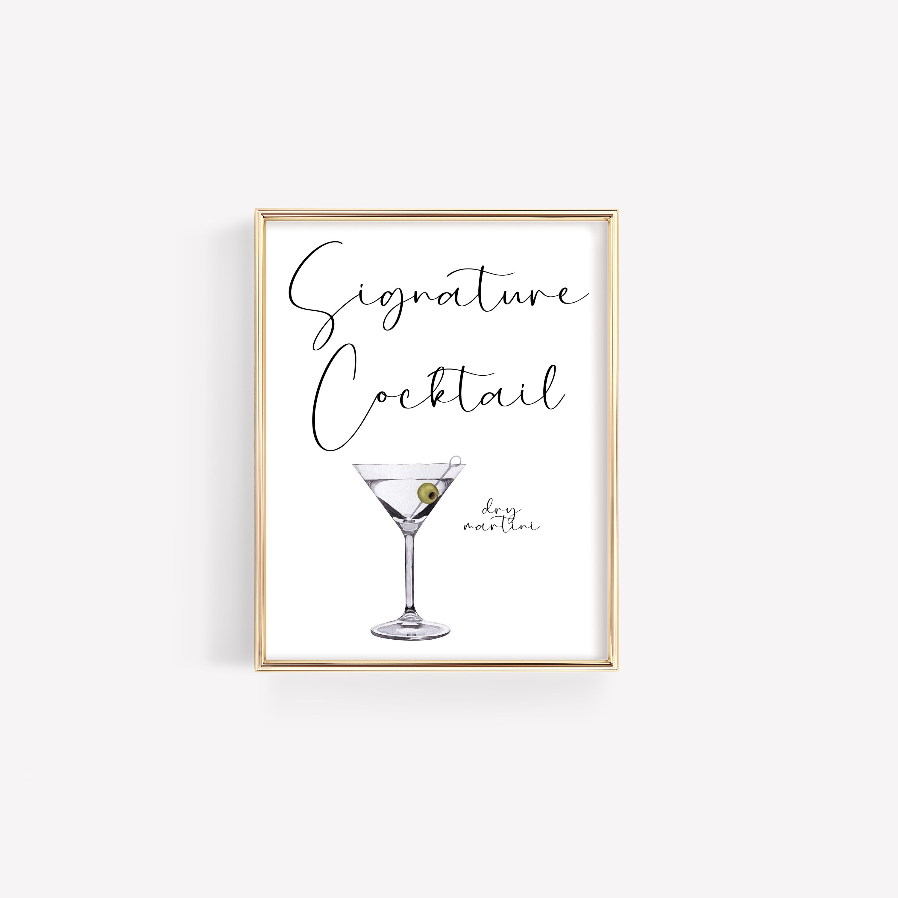 Printable Signature Cocktails Sign, Editable Signature Cocktails Sign ...