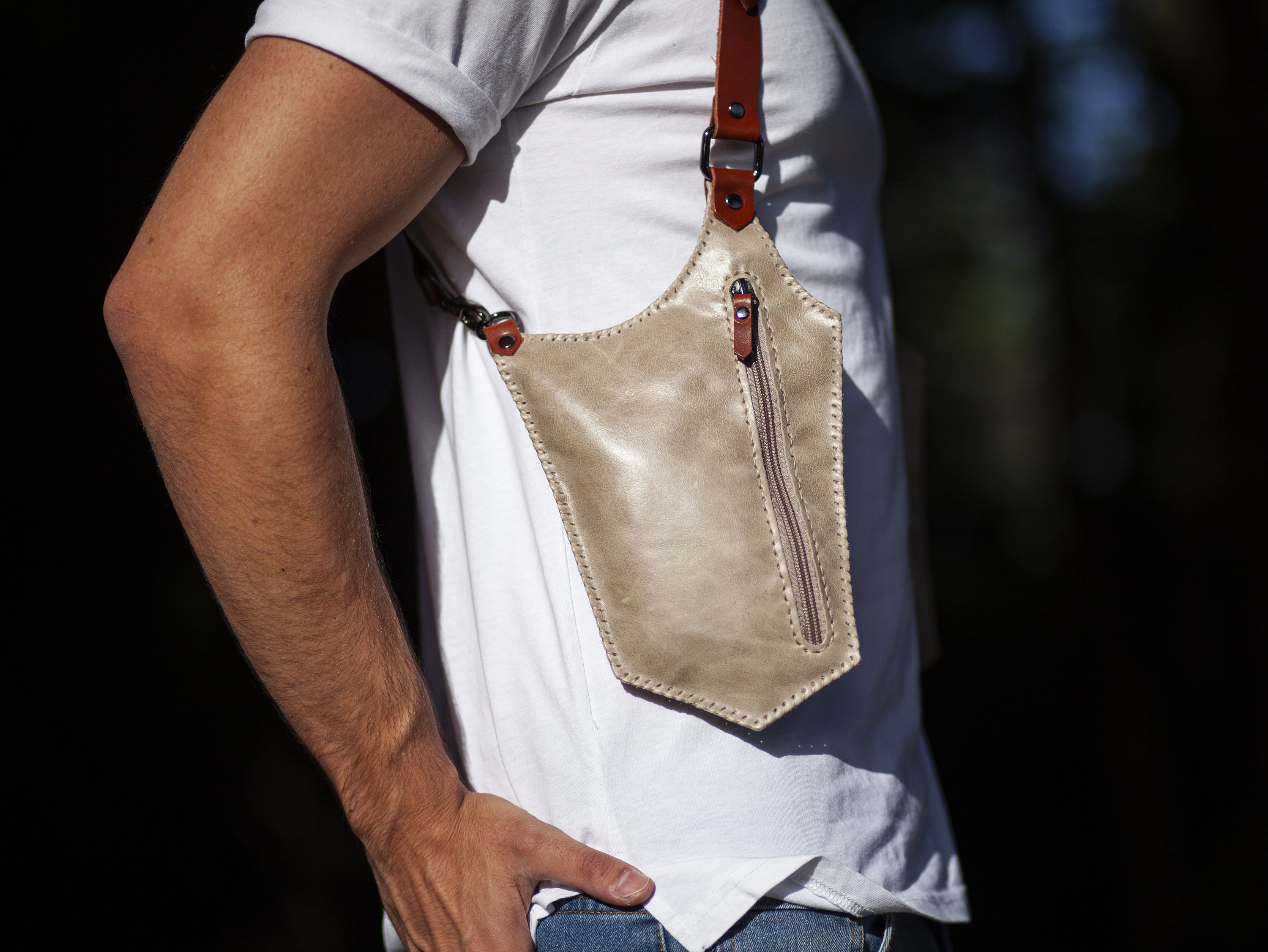 Real Leather Shoulder Holster Bag, Festival - Travel Bag, Men's Holster ...