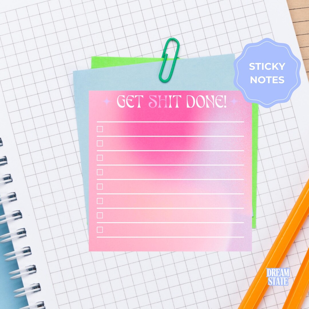 Motivational 'get Shit Done' Post-it® Note Pads, To-do List Sticky ...