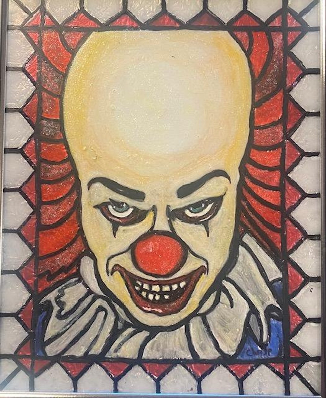 Glow-in-the-dark Pennywise: Stained Glass Effect Painting - Etsy