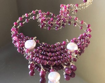 Statement Ruby Necklace - Etsy