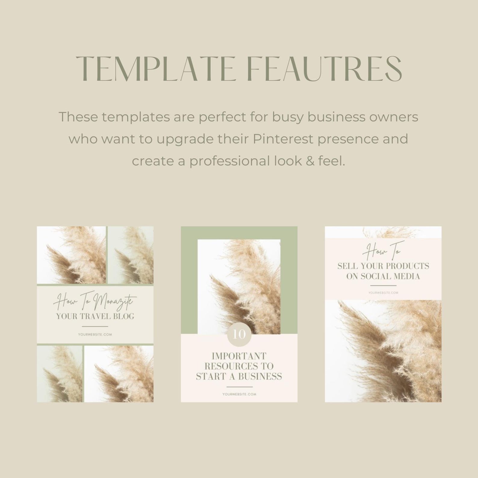 Pinterest Pin Template Bundle, Canva Templates, Social Media Templates ...