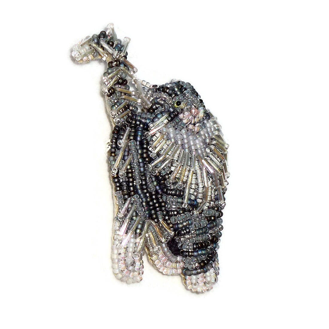 Beaded NORWEGIAN FOREST CAT Art Pin Pendant- Bead Embroidery Animal ...