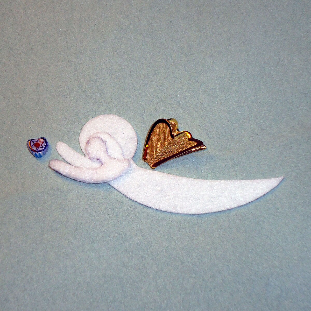VENETIAN ANGEL Felt Shape W/ Wings for Bead Embroidery, Beaded Ornament ...