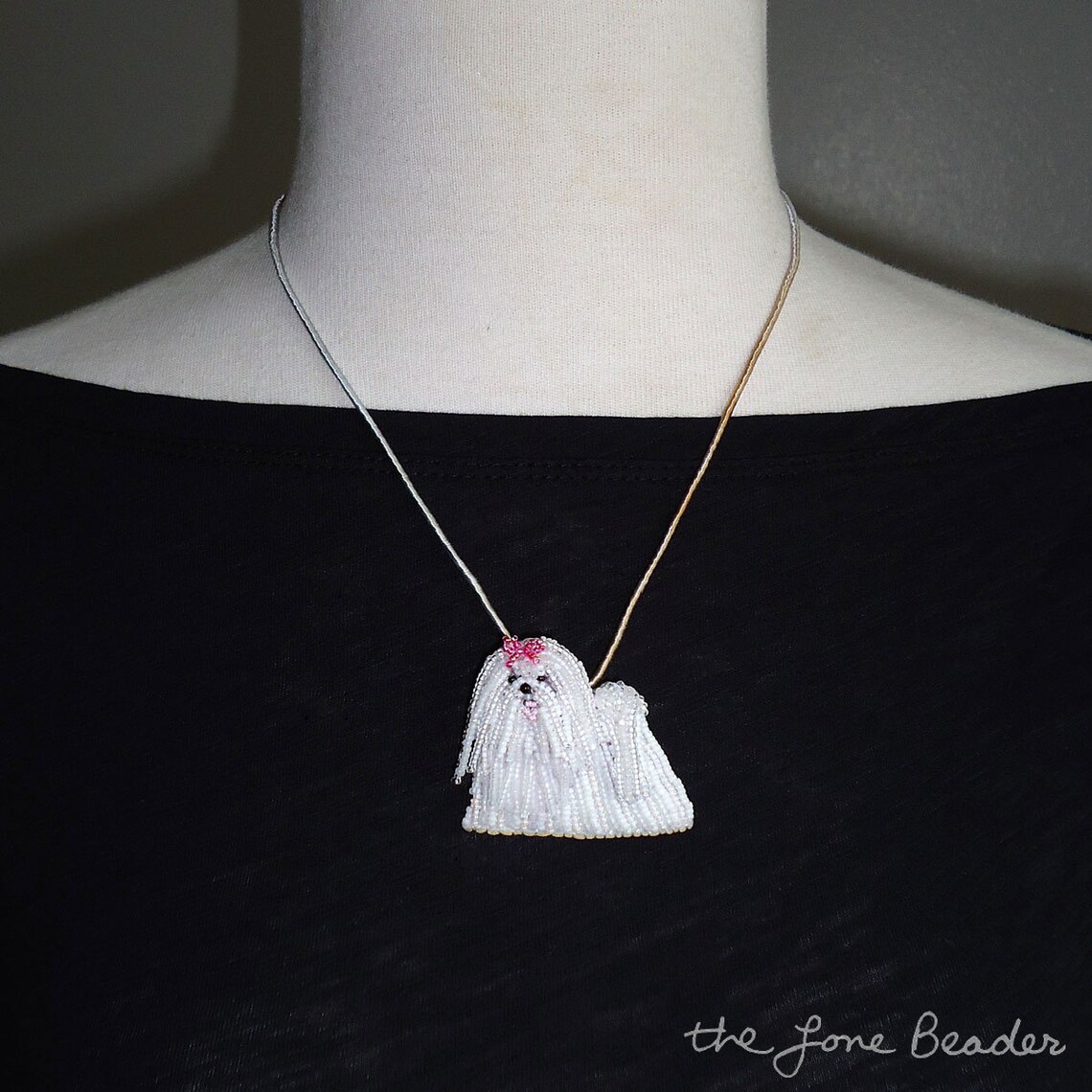 Beaded MALTESE Keepsake Dog Pin Pendant Art Brooch Bead - Etsy