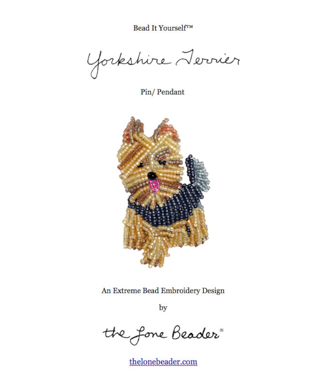 Set of 2 PDF Files: YORKIE Dog Pin Beading Pattern + Intro to Bead ...