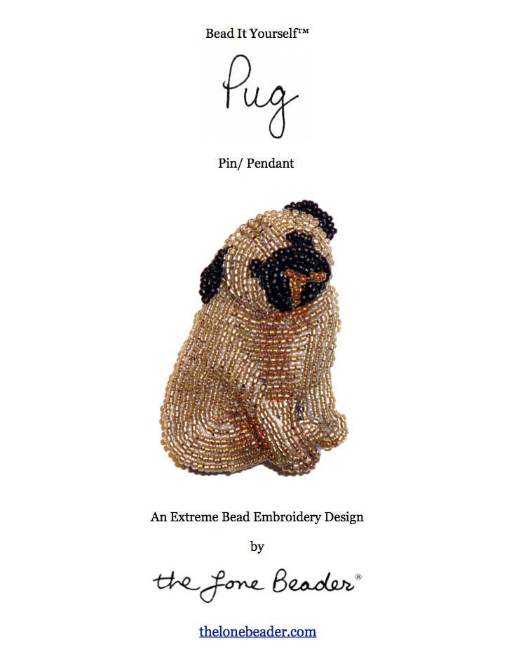 15/0 SEED BEADS ONLY for Pug Pin Pendant Beaded Animal Beading Pattern ...