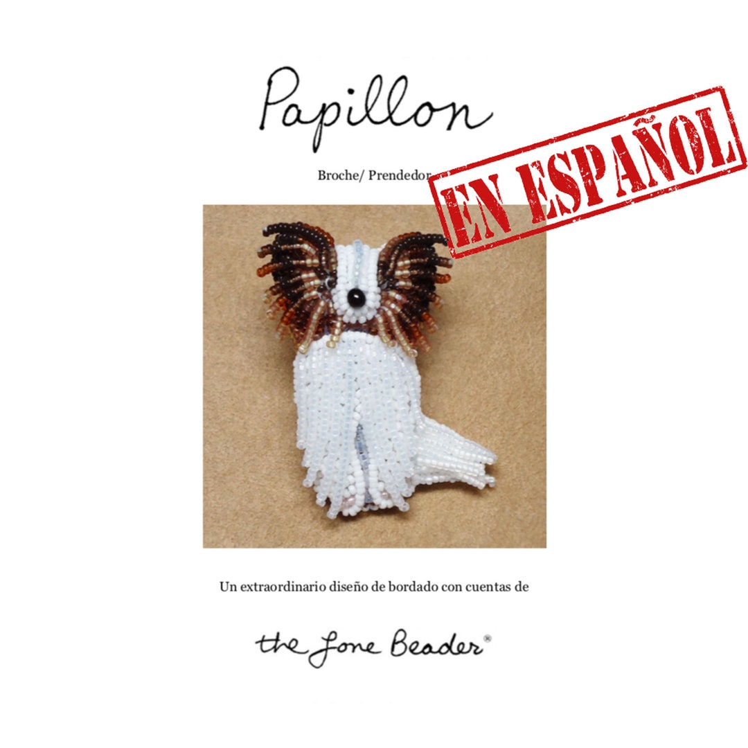 Beaded Papillon Dog Pin Embroidery Pattern (PDF En Español) - Etsy
