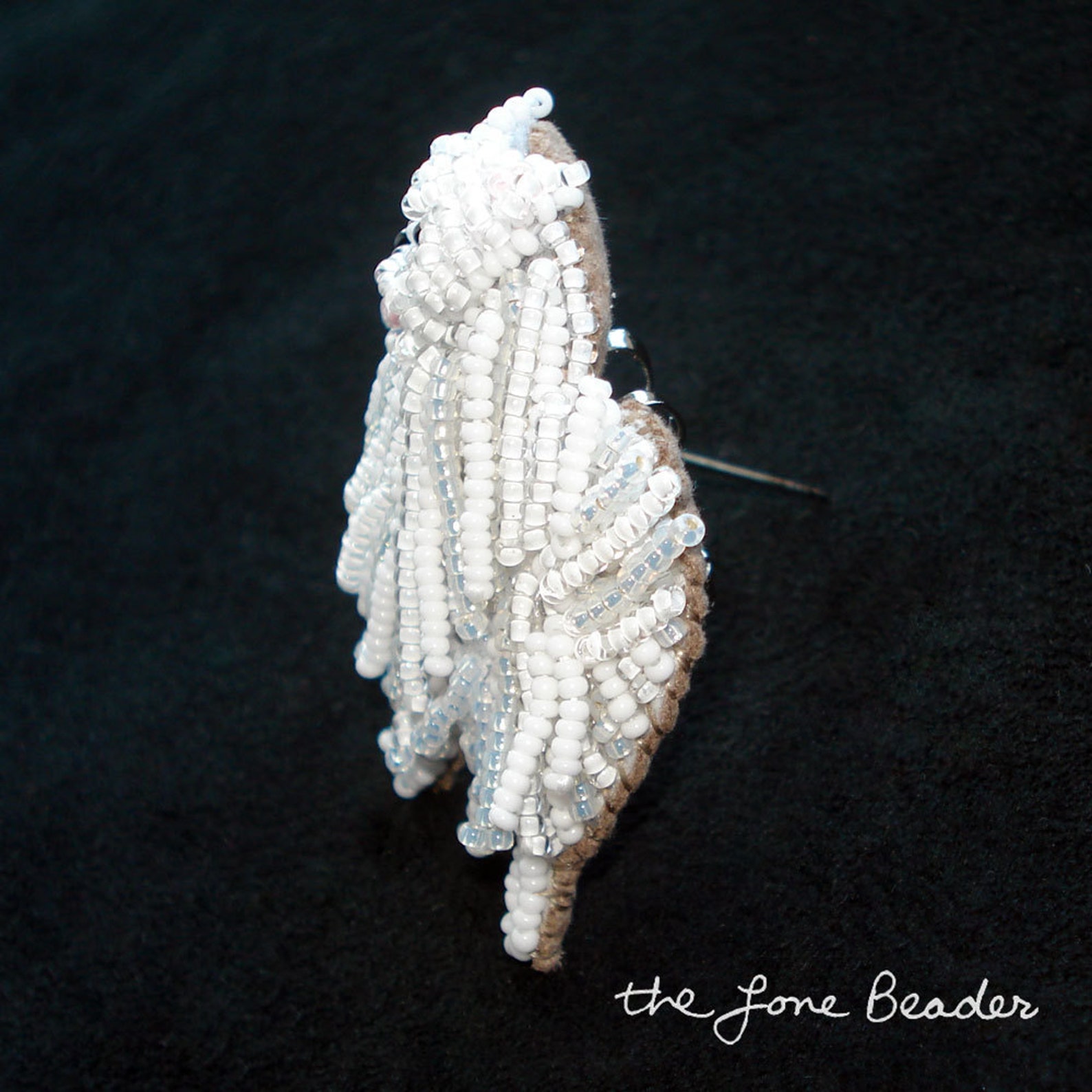 Beaded American Eskimo Dog Pin: Bead Embroidery Art Jewelry - Etsy