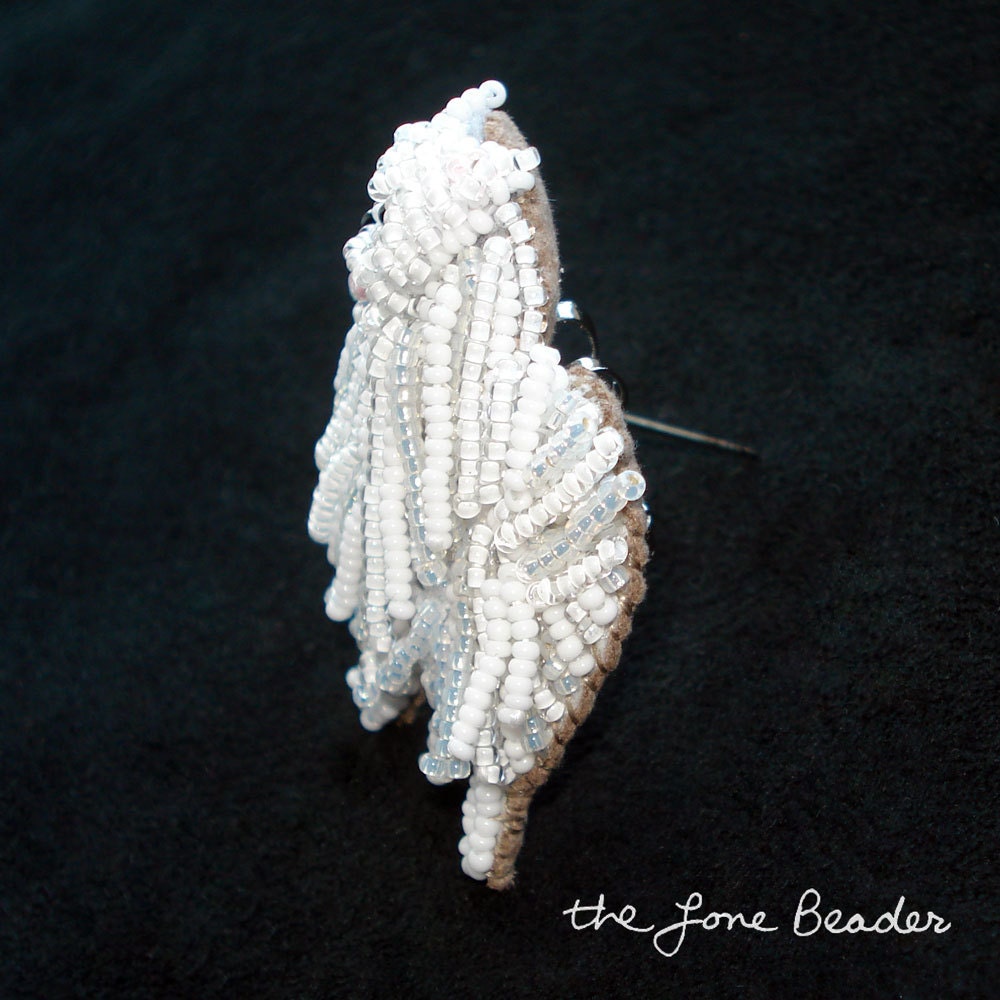 Beaded ESKIE American Eskimo Dog Pin Pendant Bead Embroidery - Etsy