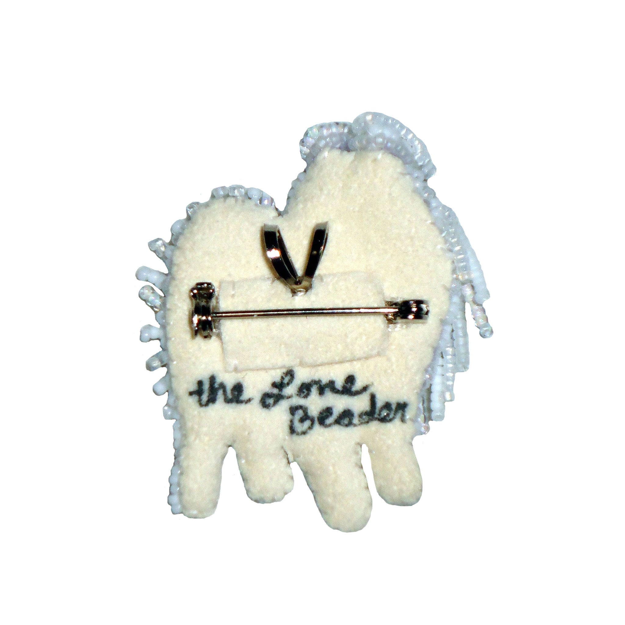 Beaded ESKIE American Eskimo Dog Pin Pendant Bead Embroidery Art ...