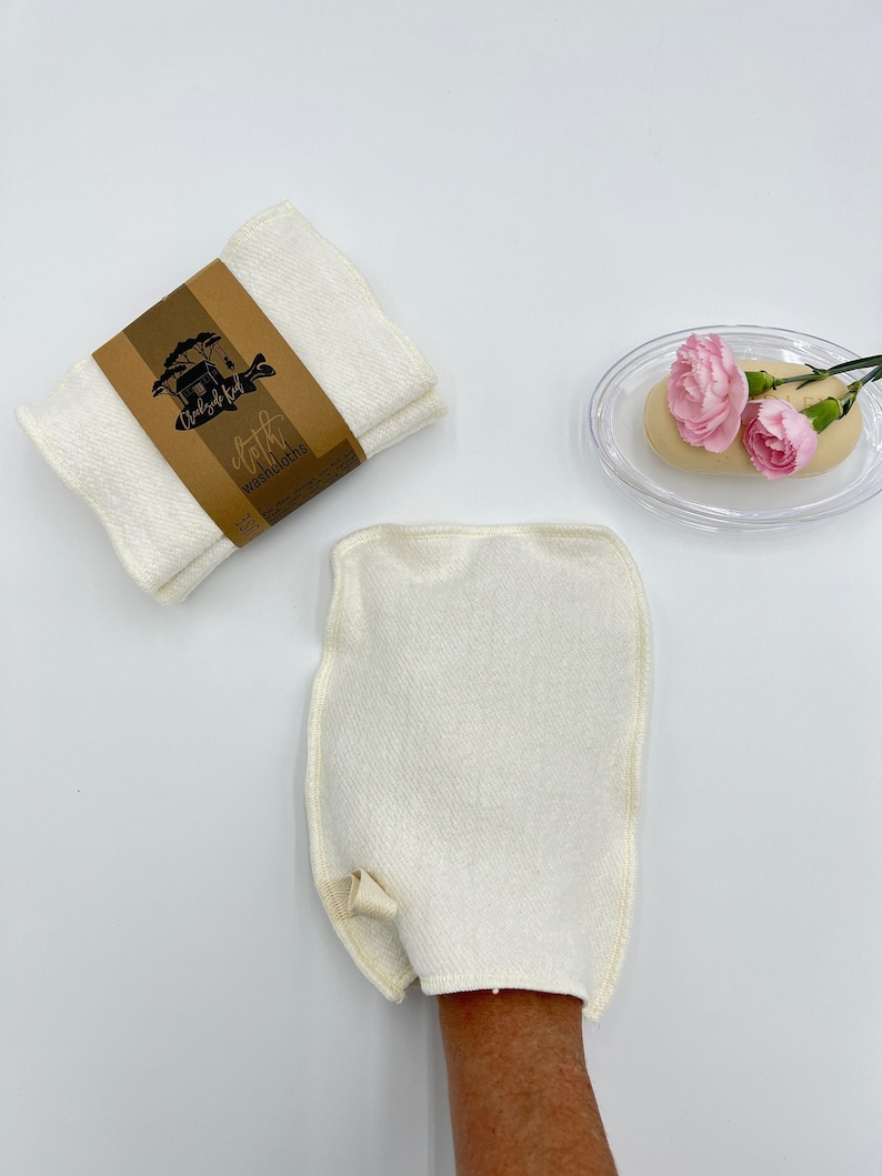 Bath Mitt - Mitten Hemp + Organic Cotton washcloth - Choose Your Size ...
