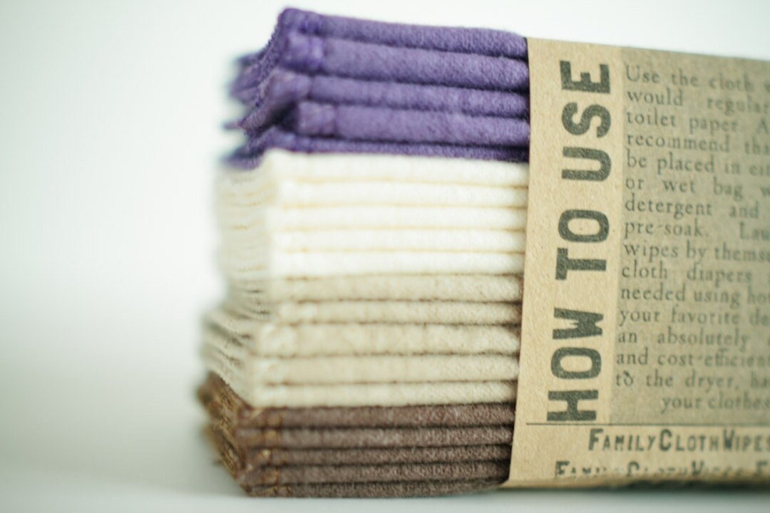 Cloth Wipes Zero Waste Solid Brown Camel Cream Purple Double Layer - Etsy