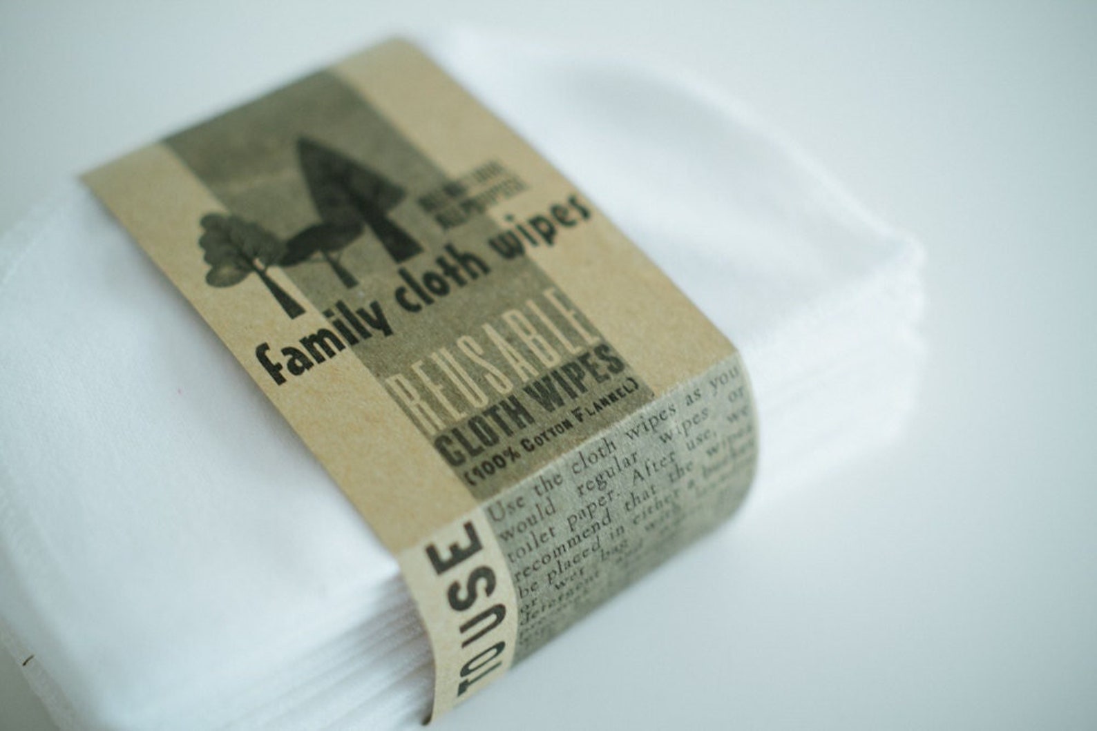 Cloth Wipes - White Flannel Double Layer Wipes | Choose Your Size ...