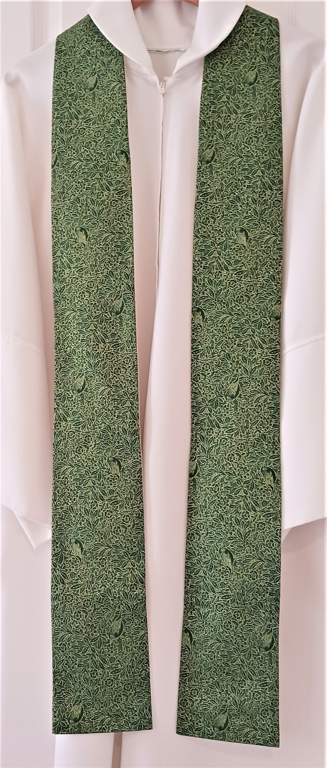 Priest Clergy Stole in Green Fabric Print, See Description for Length ...