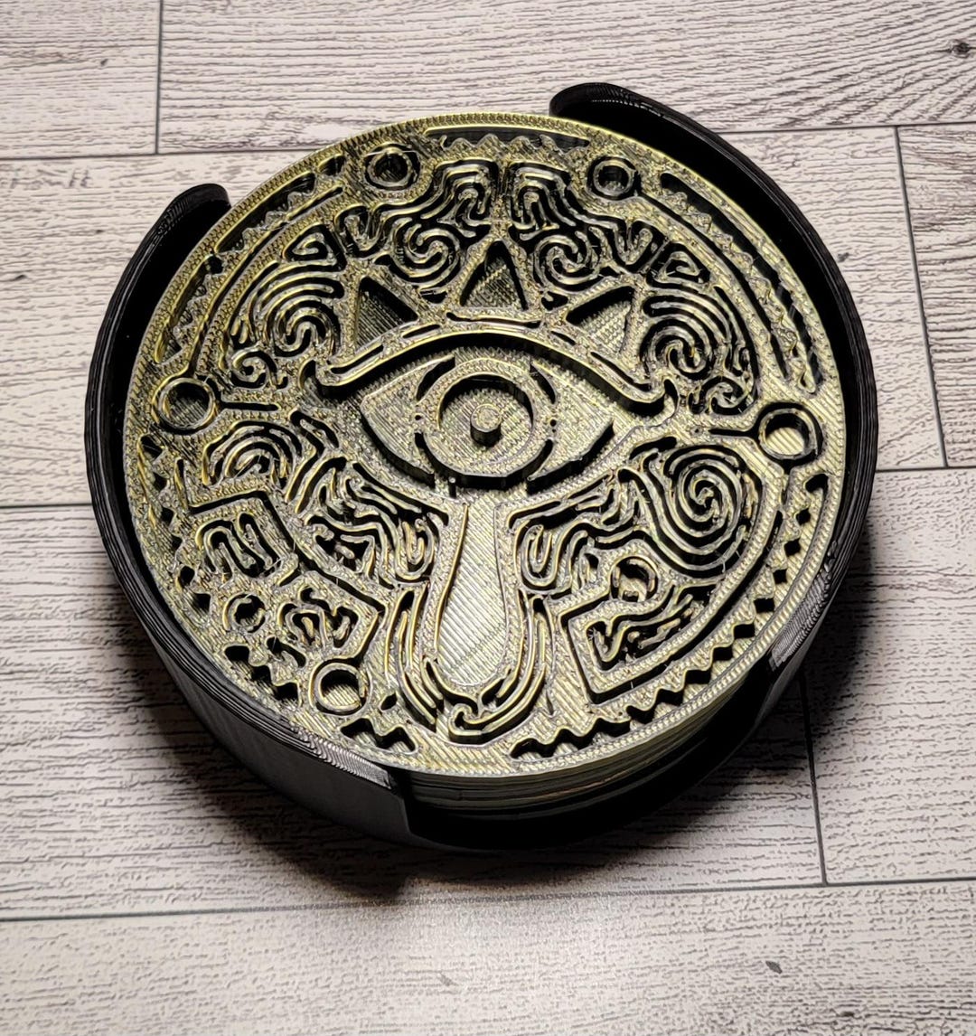 Legend of Zelda Inspired Sheikah Slate Coaster Set of 4 and Holder ...