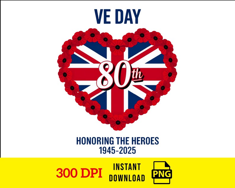 VE Day Flag 80th Anniversary PNG, Ve Day 80th Commemoration, Victory in ...
